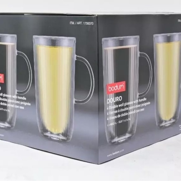 Bodum | Dining | Bodum Douro Double Wall Glasses With Handle Set Of 4 ...